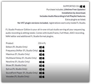 FL Studio Software has 112 Available Plugins and 4 Versions